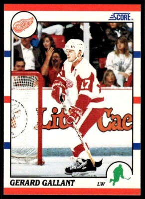 1990 SCORE NHL HOCKEY Trading Card #180 -- Gerard Gallant, Detroit Red ...