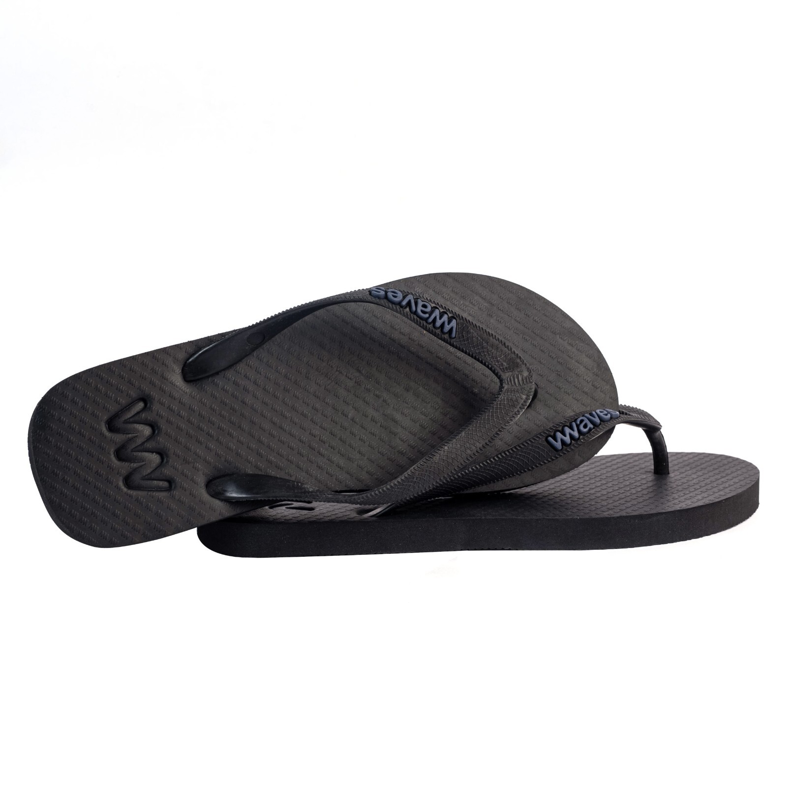 Waves Rubber Flip Flop slippers - Unisex | Black Cushioned for Beach ...