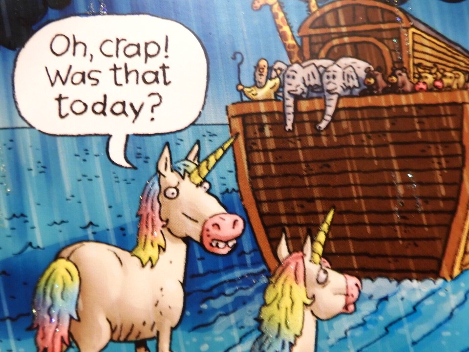 3 Cards Shoebox Greetings FUN Happy Birthday Jonah's Ark left Unicorns ...