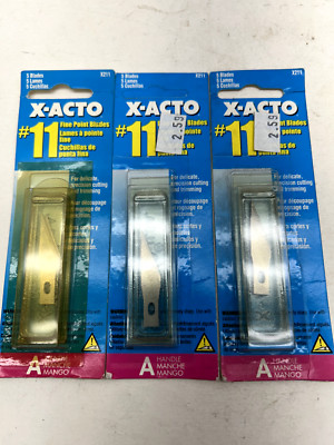 X-ACTO X211 3 SETS OF 5 #11 HOBBY KNIFE BLADES = 15 BLADES NEW ON CARDS ...