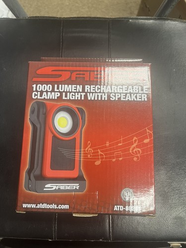 ATD SABER 1000 L Work Light w/5w Bluetooth Speaker, Clamp & Magnetic ...