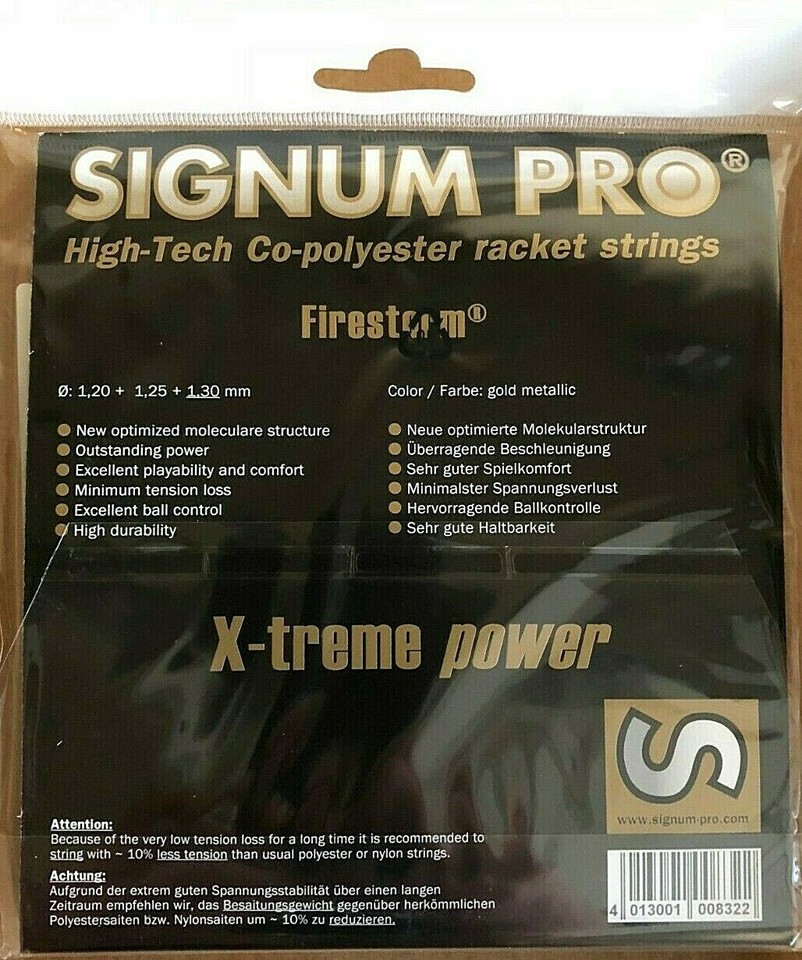 Signum Pro FIRESTORM Tennis String 1.30mm Made in Germany (Set - 40ft ...