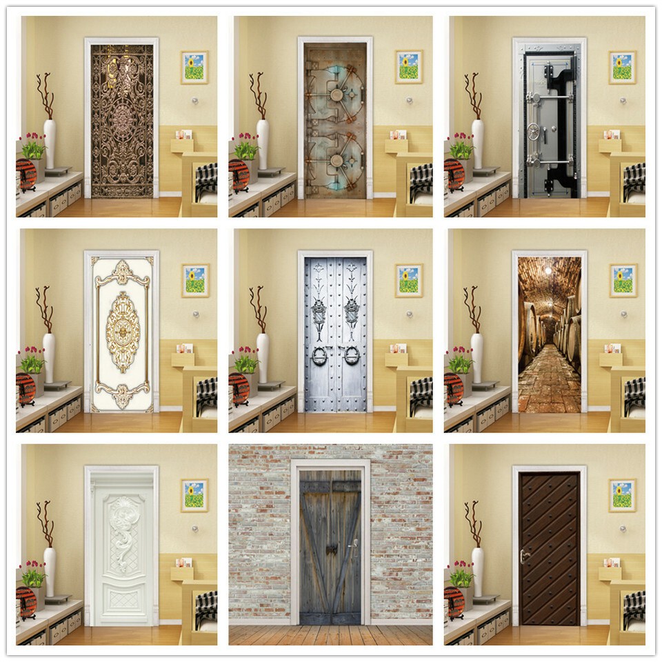 3D Door Sticker Home Decor Self Adhesive Mural Photo Wallpaper Giant ...