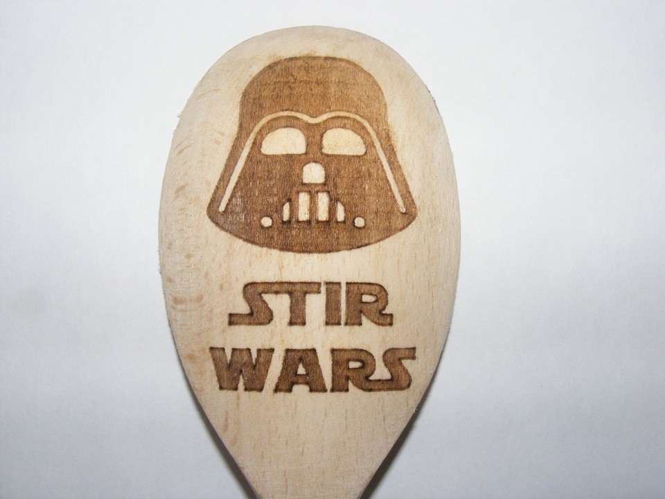 STAR WARS STAR TREK DR WHO CHEWIE DARTH VADER BAKING WOODEN SPOON ...
