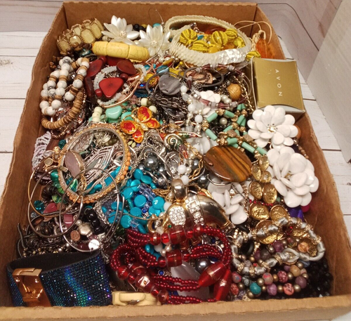 11lbs Mix Lot of Jewelry Good Wearable some are signed could be tangled ...