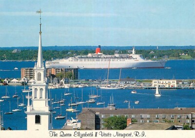 Postcard The Queen Elizabeth II Ocean Liner, Newport, Rhode Island | eBay
