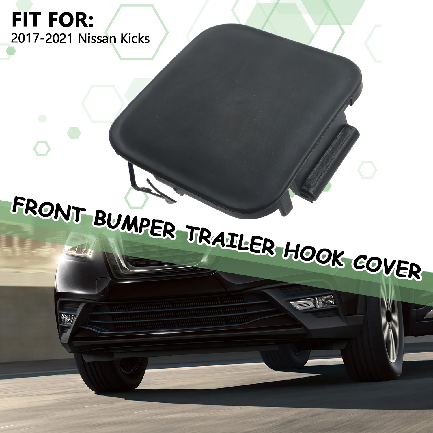 Front Bumper Tow Hook Cap / Cover Fit for 2017-2021 Nissan Kicks 622A0 ...