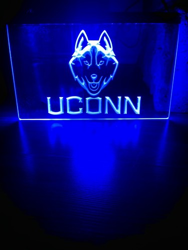 UCONN HUSKIES LED NEON LIGHT SIGN SIZE 8x12, VERY UNIQUE, COLLECTIBLE ...