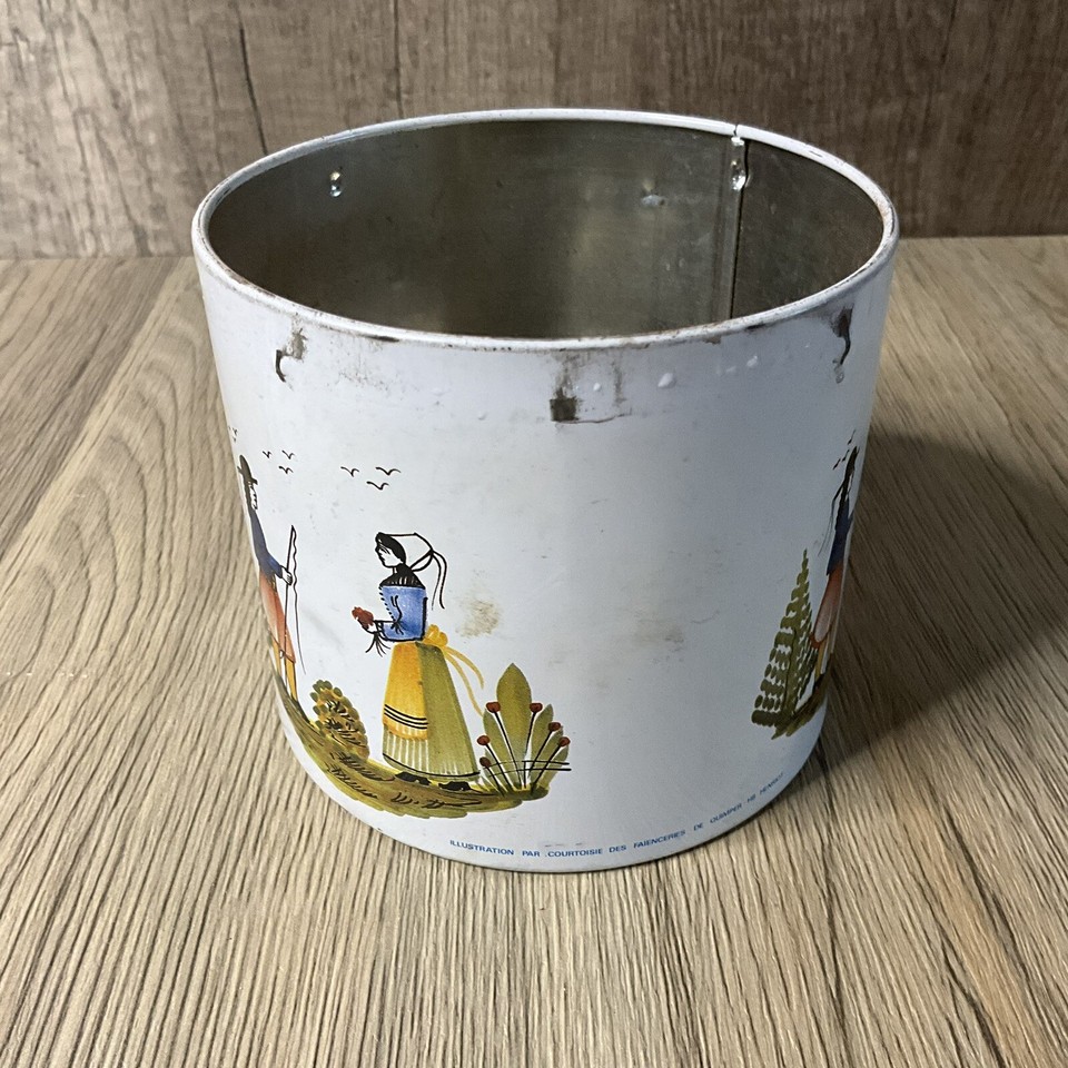 Vintage Massilly France Metal Round Biscuit Tin 4" HB Henriot De ...