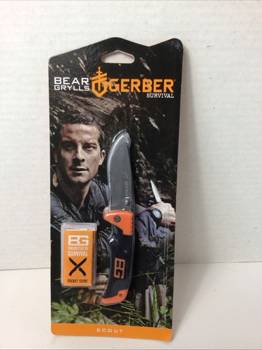 Bear Grylls Gerber Lock Back Survival Pocket Knife Scout Model Camping ...