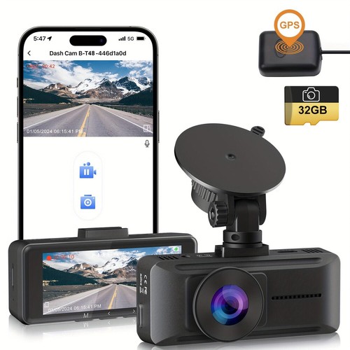 3.16'' Dash Cam Ultra HD 4K Front Dash Camera Built-in WIFI&GPS, APP ...