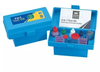 4 in 1 Pool Water Test Kit Aussie Gold Chemical Balancing Testing Pack ...