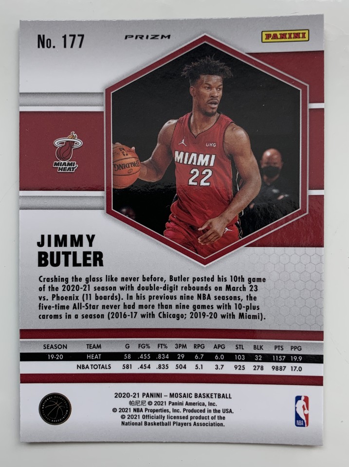 2020-21 Panini Mosaic #177 Jimmy Butler Green Prizm Miami Heat | eBay