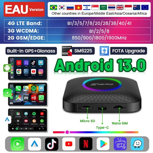 CarPlay Ai Box QCM 6125 8-Core CPU Android 13.0 Wireless Android Auto ...