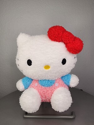 12" Sanrio Hello Kitty Fuzzy Pink Overall Plush | eBay