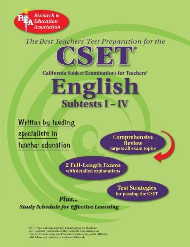 CSET Teacher Certification Test Prep Ser.: CSET : English Subtests I-IV ...