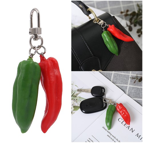 Red Green Pepper Key Chain Pendant Bag Decoration Pepper Key Ring ...