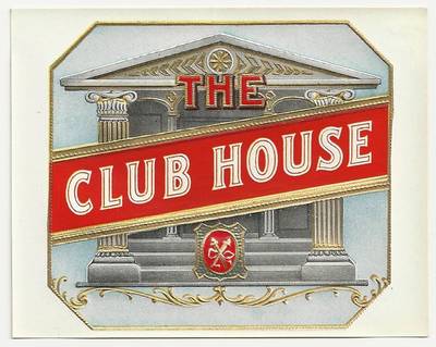 The Club House Original Unused Vintage Embossed Outer Cigar Box Label ...