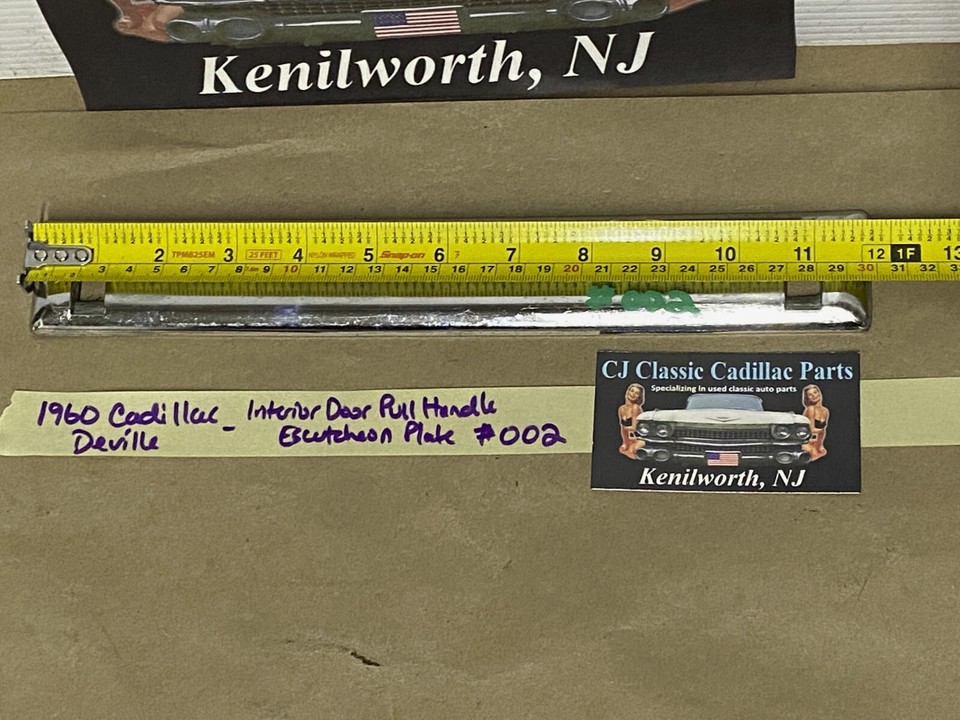 OEM 60 Cadillac INTERIOR DOOR PULL HANDLE TRIM BACK PLATE ESCUTCHEON ...