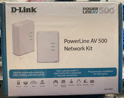 NIB D-Link PowerLine AV 500 Network Kit – Powerline Adapter - DHP-309AV ...