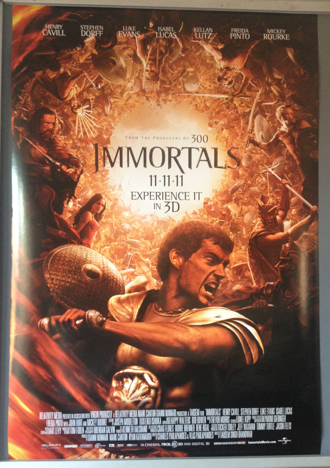 Cinema Poster: IMMORTALS 2011 (One Sheet M) Henry Cavill Mickey Rourke ...