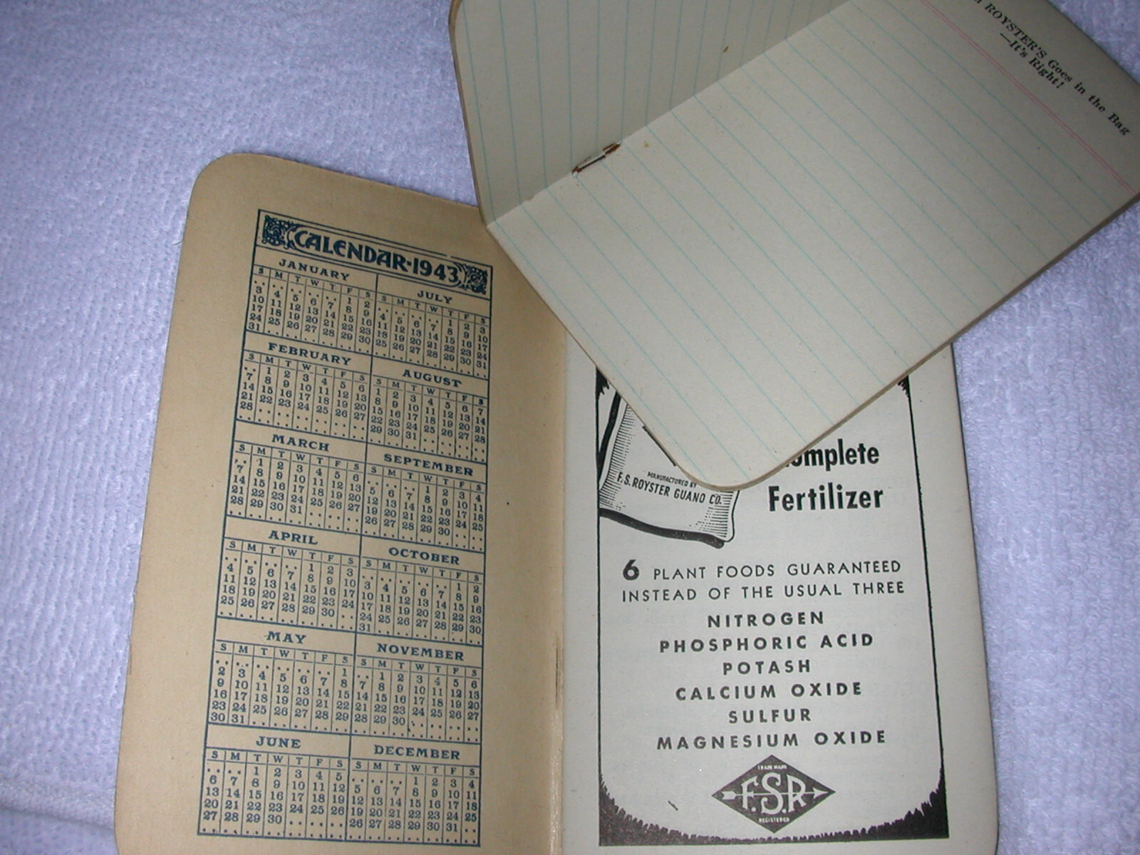 2 Vintage Royster Guano Baltimore Md. Premium Fertilizers Pocket Note ...