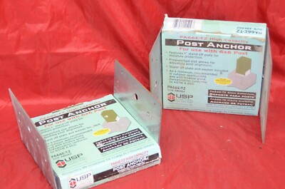 USP Post Anchor 6x6 Tri Zinc 1" Stand Off Plate Lot of (2) for Decks ...
