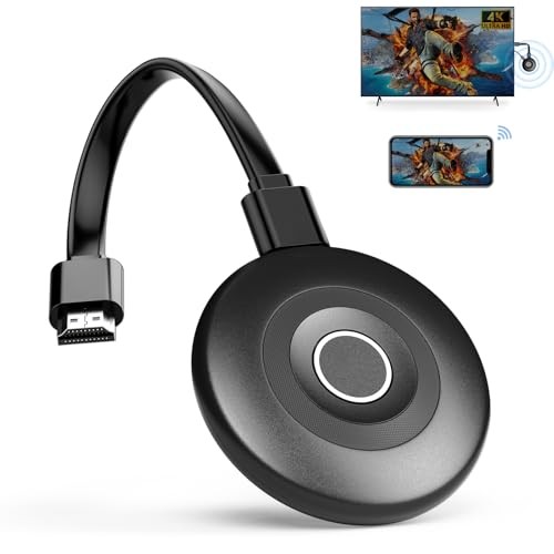 Black 4K Wireless Display Adapter - Plug & Play HDMI Dongle 5G+2.4G ...