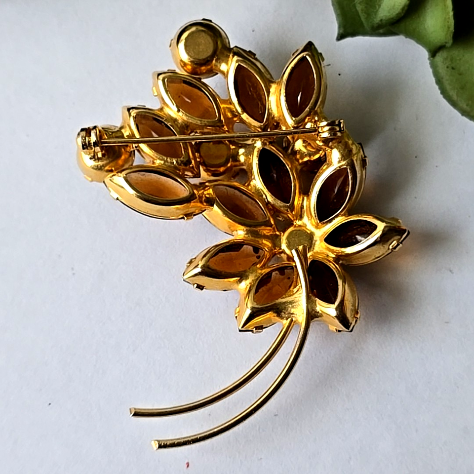 Vintage Juliana Topaz Glass Rhinestones Pin Brooch | eBay