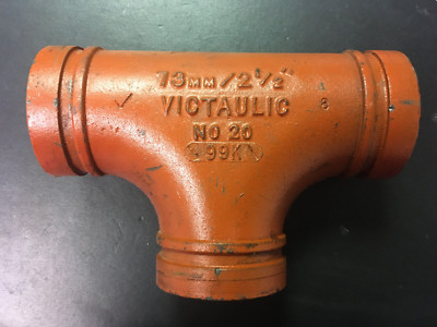 Victaulic 2-1/2" Grooved End Tee Fitting, NO 20, 73 MM, 2-1/2", TEE ...