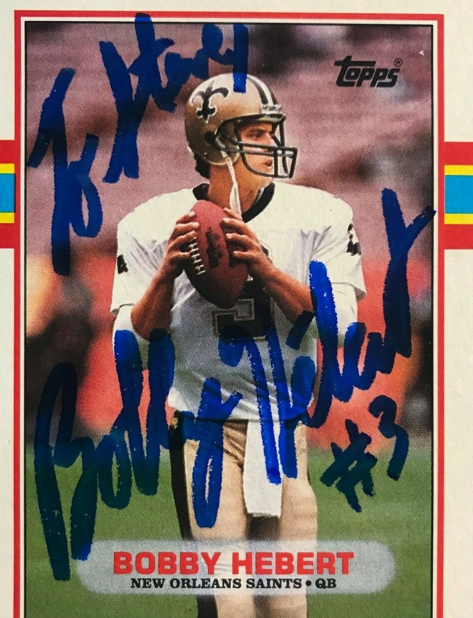 SIGNED BOBBY HEBERT 1989 TOPPS FOOTBALL CARD AUTOGRAPHED - SAINTS | eBay