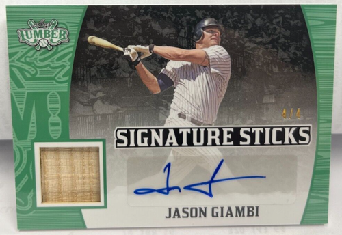 Jason Giambi 2024 Leaf Lumber EMERALD Signature Stick GU Bat Autograph ...