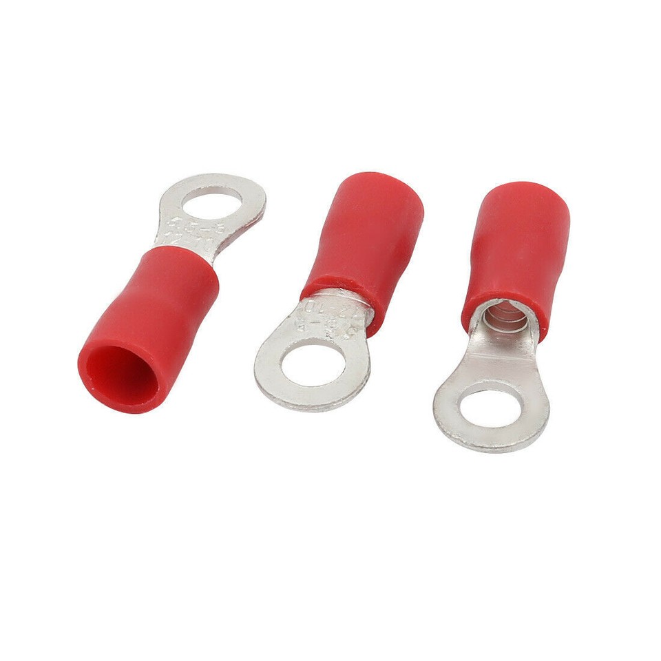 100pcs RV5.5-5 Pre Insulated Ring Crimp Terminal Connector Red for ...