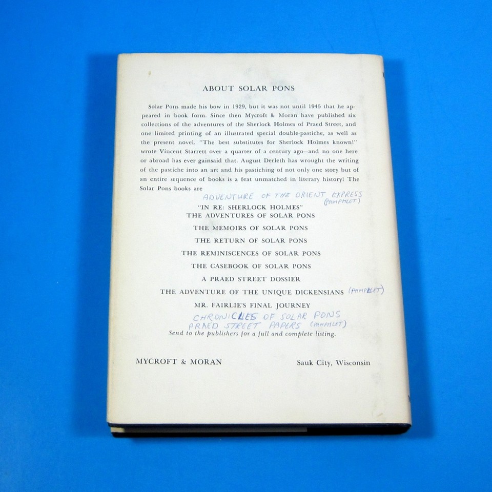 Mr. Fairlie's Final Journey by August Derleth hardcover/dj. Ltd ed ...