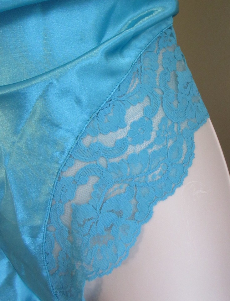 vtg DELICATES TEAL BRIDAL HONEYMOON body suit HI LEG TEDDY Satin & Lace ...