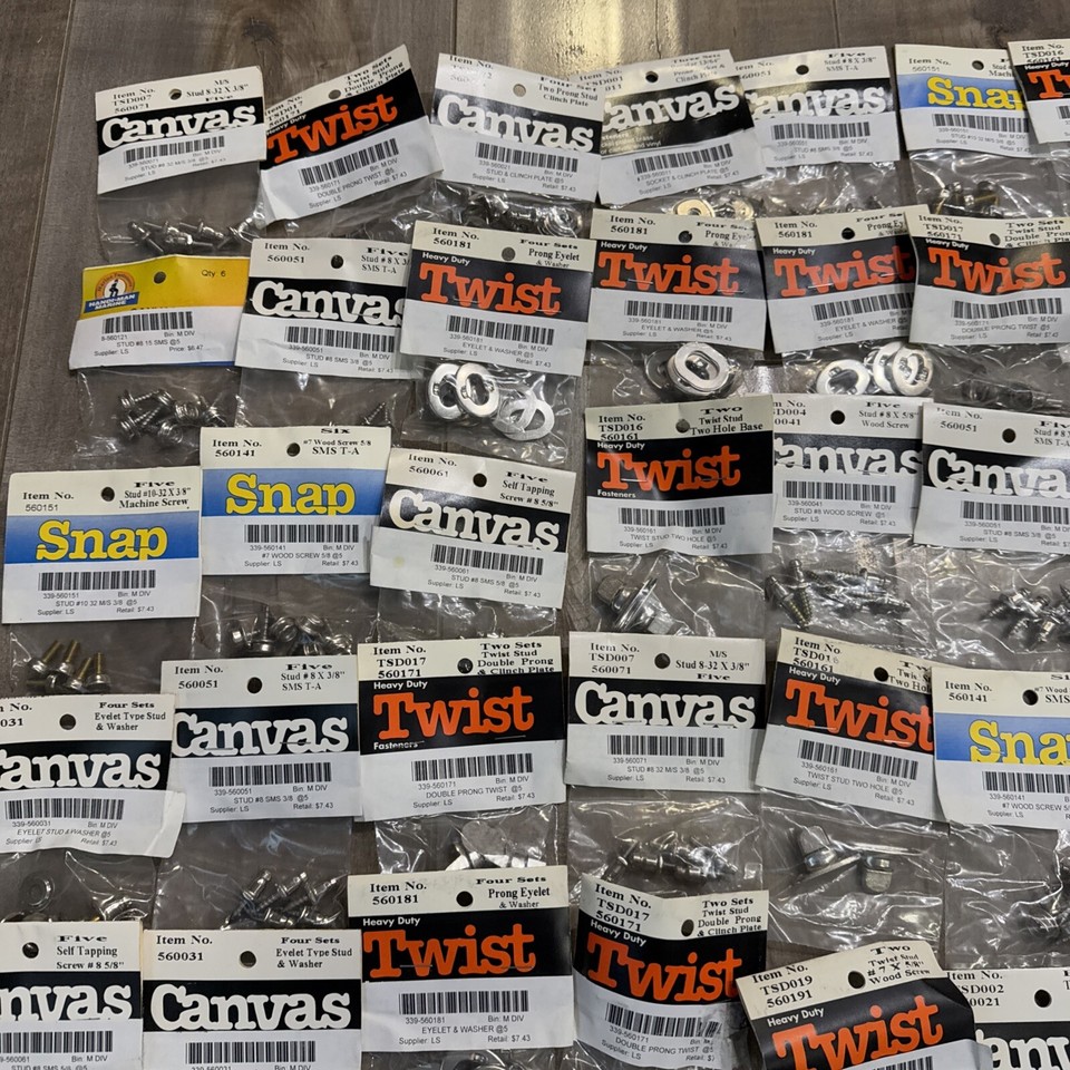 Handi-Man Marine Snap Canvas Boat Cover Hardware Parts Lot LARGE LOT S ...