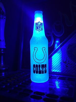 NFL Indianapolis Colts Football 12 oz Beer Bottle Light LED Bar Mens ...