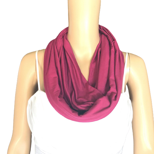 Magenta Circle Scarf. Cotton Spandex Infinity Scarf. Handmade Loop ...