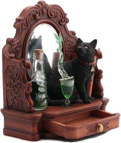 Lisa Parker Absinthe Fairy Black Cat Mirror Triquetra w/ Drawer 8.5 ...