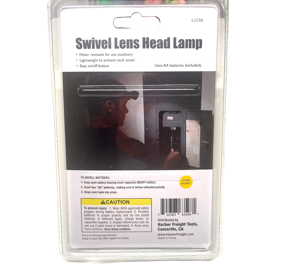 Swivel Lens Head Lamp 50 Lumens Waterproof with Batteries LED Light NEW ...