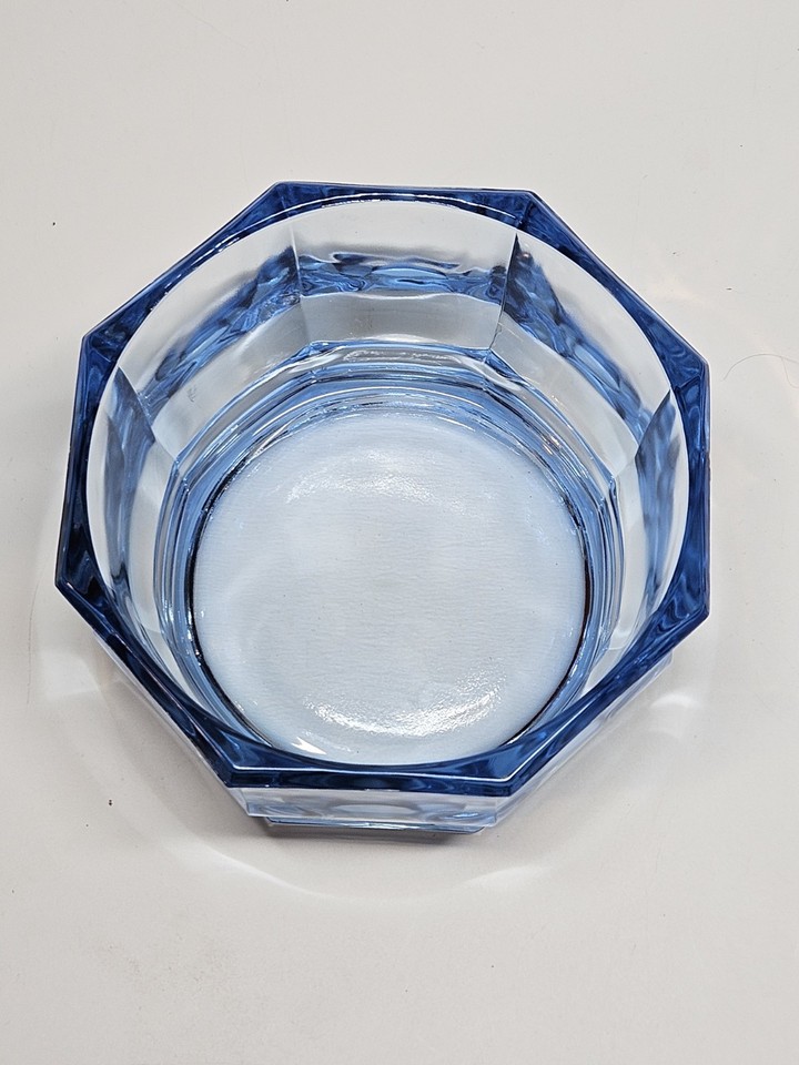 Vintage Indiana Glass Concord Blue Octagon Shaped Bowl Candy/Nut Dish ...