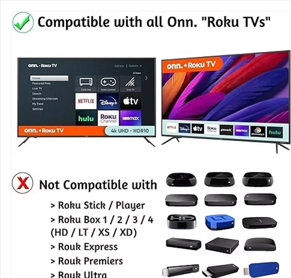 Original Onn Roku TV Remote Control For All Onn TV Roku TV Smart 4K ...