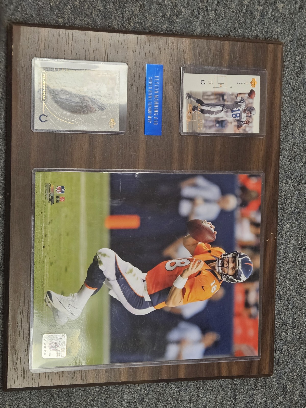 Peyton Manning: Wooden Plaque With Name Plate (Cards and Picture ...
