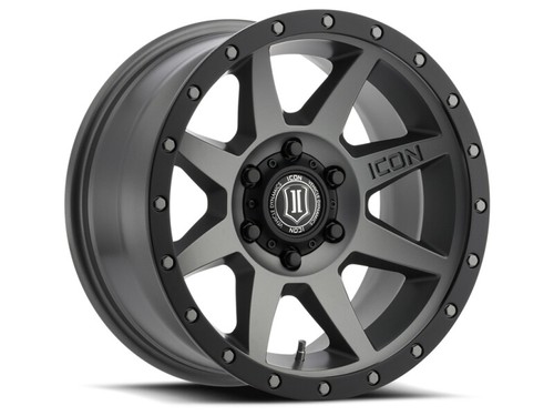 ICON Rebound 18x9 6x5.5 0mm Offset 5in BS 106.1mm Bore Titanium Wheel ...