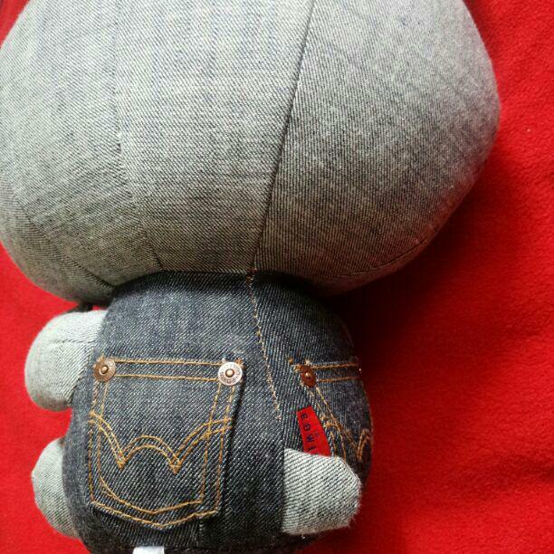 Sanrio Hello Kitty EDWIN Denim Print Plush Doll Toy Gray Blue Japan ...