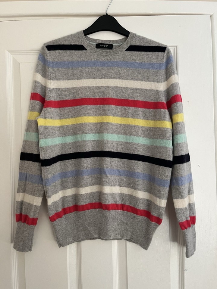 M&S Autograph Cashmere Grey Mix Jumper Size 14 | eBay UK