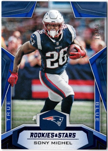 2019 Panini Rookies & Stars #42 SONY MICHEL "TRUE BLUE" Parallel Card ...