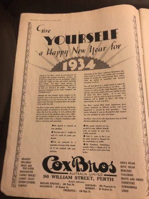 Cox Bros Perth Men's Wear Original 1930s Vintage Australian Print Ad ...