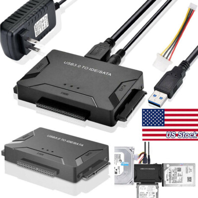 USB 3.0 to IDE & SATA Converter External Hard Drive Adapter Kit 2.5"/3. ...