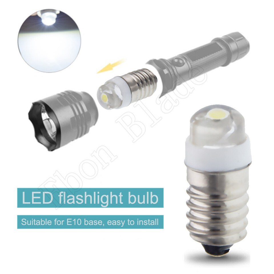 2 x E10 0.5W LED Bulb Screw 3V 4.5V 4.8V 6V 12V 15V Torch Flashlight ...